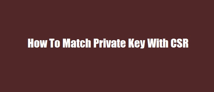 How To Match Private Key With CSR - LookLinux